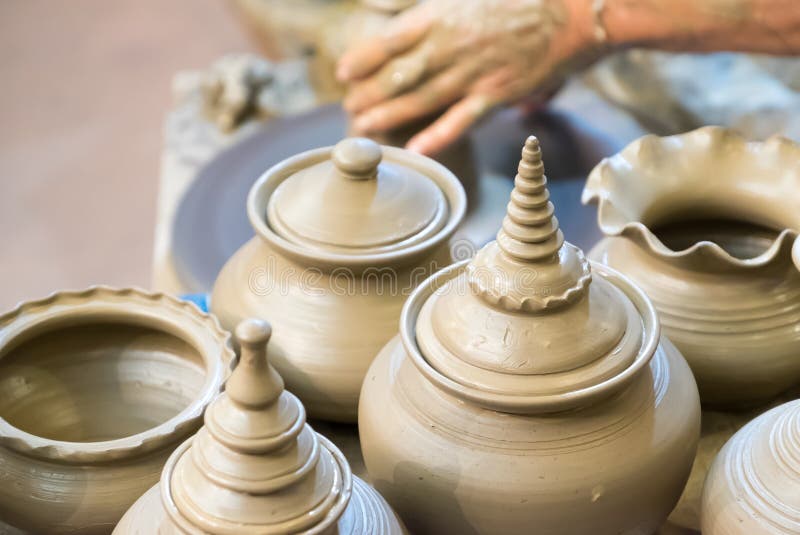 Thai Pottery ,Thai Pottery Style Handmade Stock Image - Image of ...