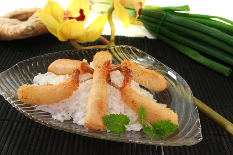 Thai prawns specialties stock image. Image of prawn, skewers - 18255619