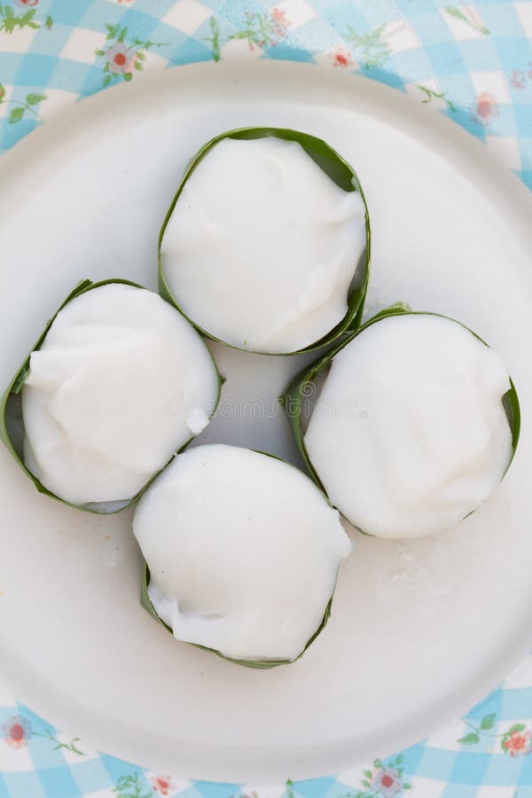 Thai Pudding with Coconut Topping Stock Image - Image of dessert, corn ...