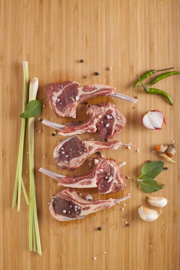 Thai Rack of lamb stock photo. Image of rosemary, background - 59569134