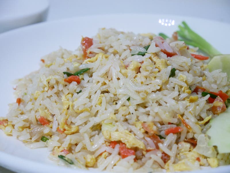 Thai Recipe - Isolated Thai Fried Rice with Eggs Stock Image - Image of ...