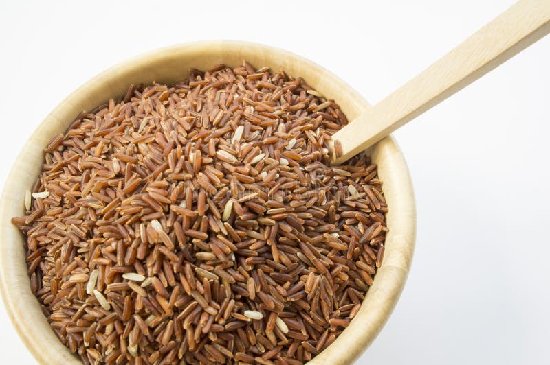 Thai Red Long Grain Jasmine Rice Concept Stock Photo - Image of dried ...