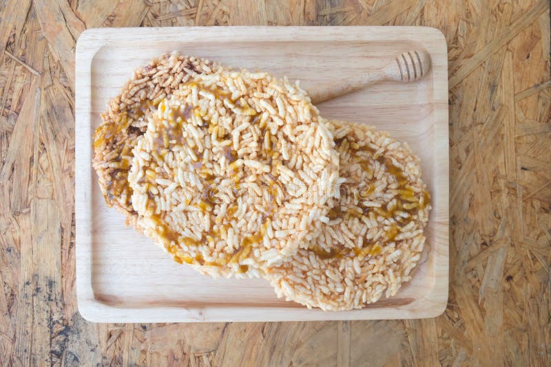 Thai Rice Cracker with Sugar Topping Stock Image - Image of health ...