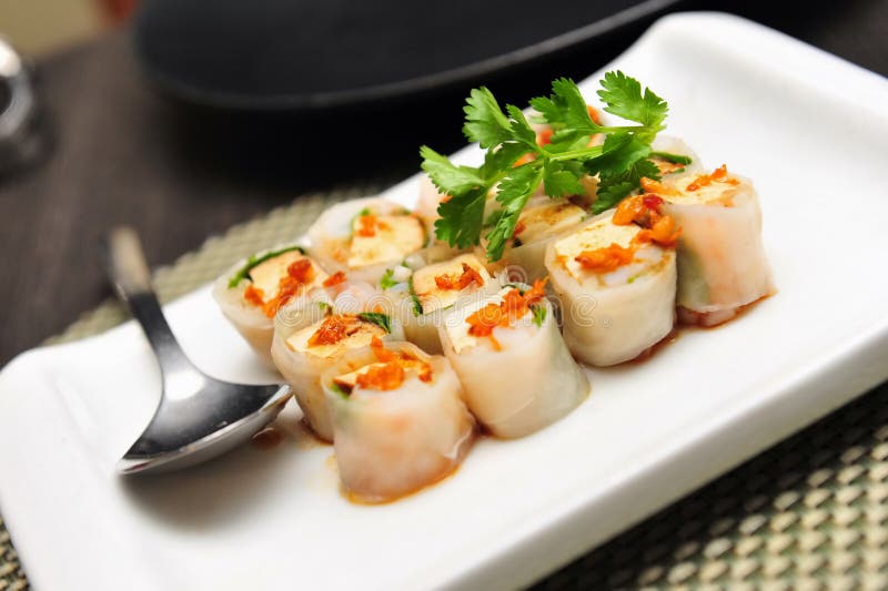 Thai rice rolls with tofu stock photo. Image of ingredient - 18037496