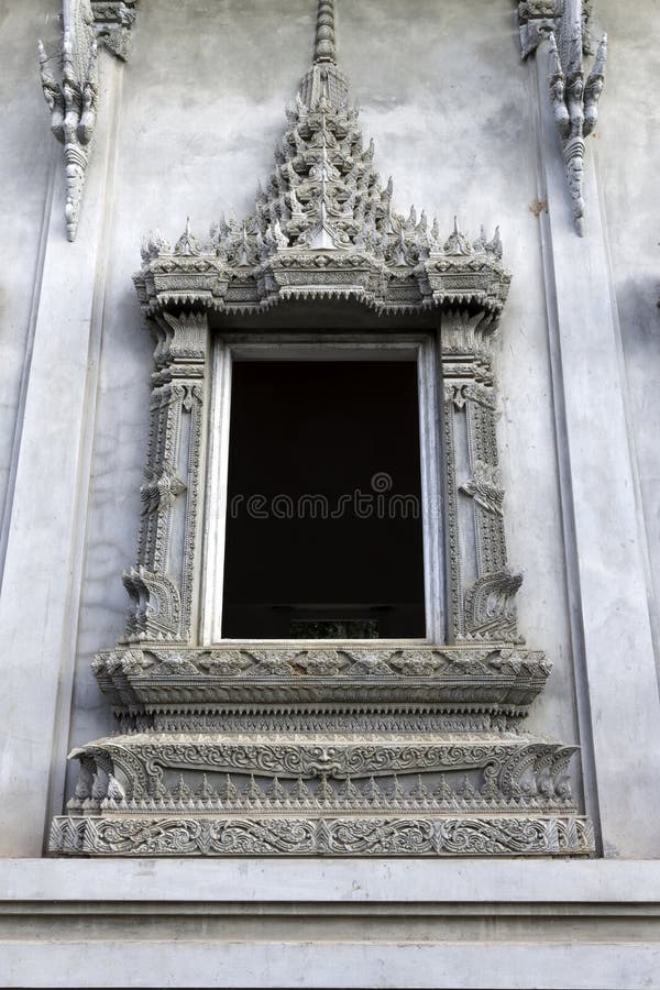 Thai Sculpture Windows in Thai Temple. Stock Photo - Image of girl ...
