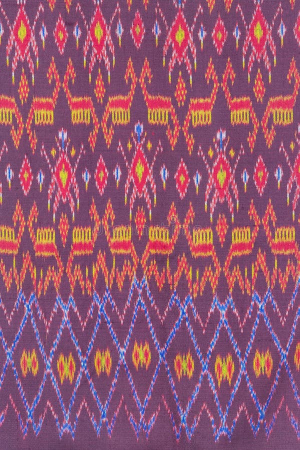 Thai Silk Fabric Pattern Background Stock Image - Image of closeup ...