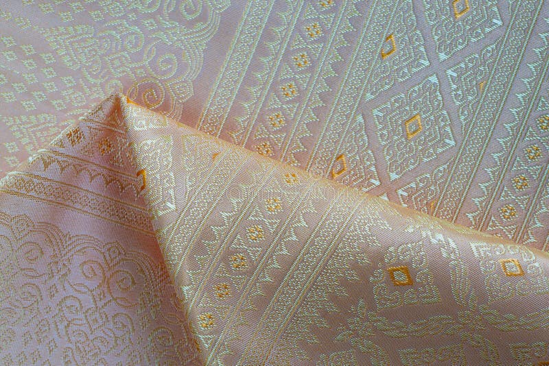Thai silk fabric pattern stock photo. Image of orange - 59679192