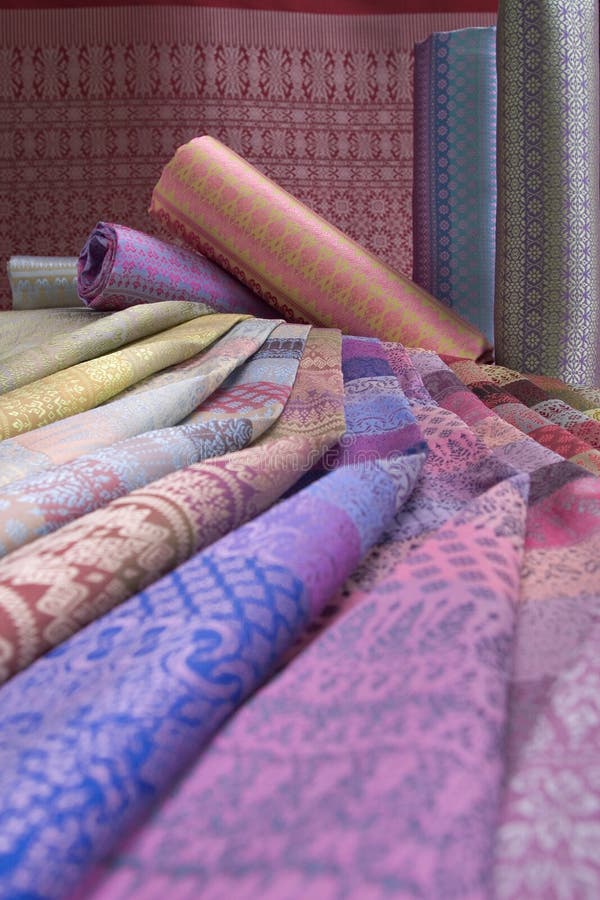 Thai Silk Pattern, Design, Texture, Thread, Cocoon, Tool and Equipment ...