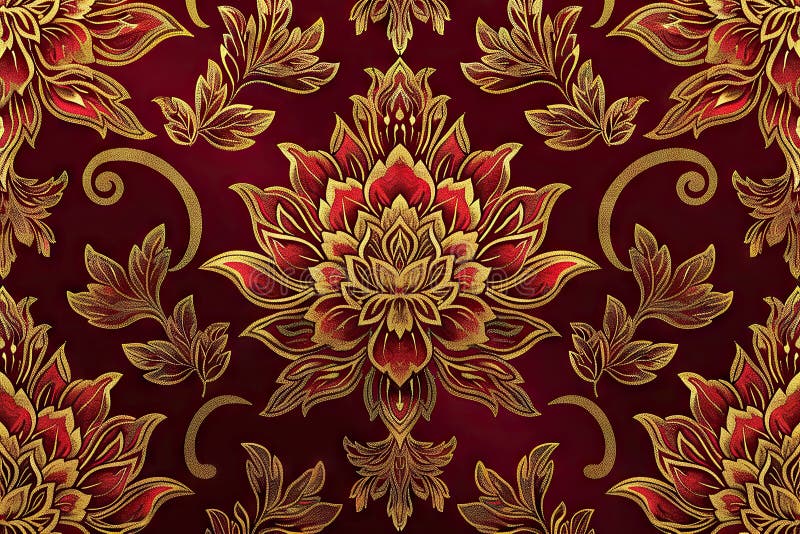 Thai Silk Pattern Vector Illustration Stock Illustration - Illustration ...