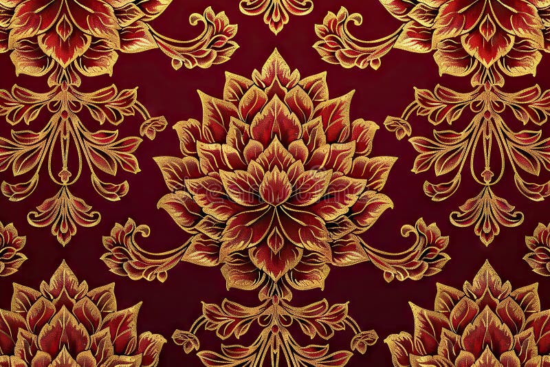 Thai Silk Pattern Vector Illustration Stock Illustration - Illustration ...