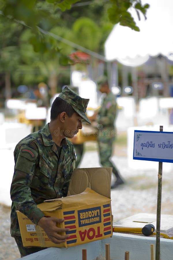 Thai Soldier Army Carring a Box Editorial Stock Photo - Image of ...