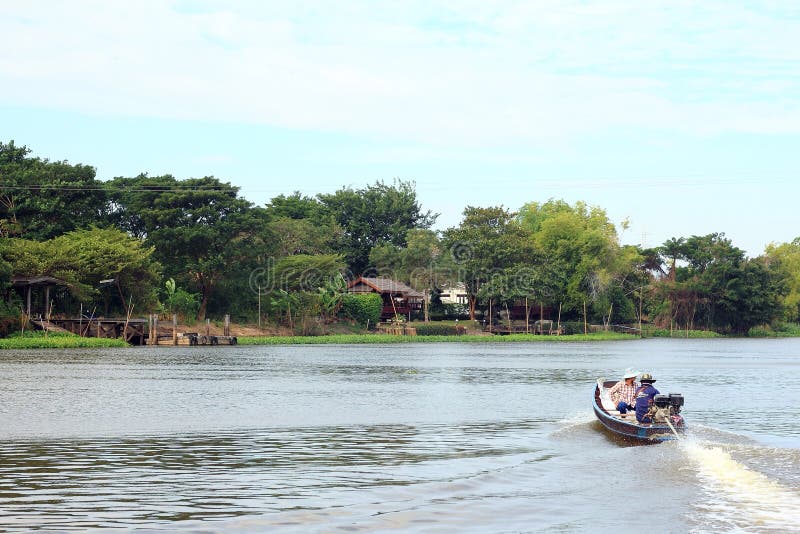 Thai Speed Boat on the River Stock Image - Image of countryside ...