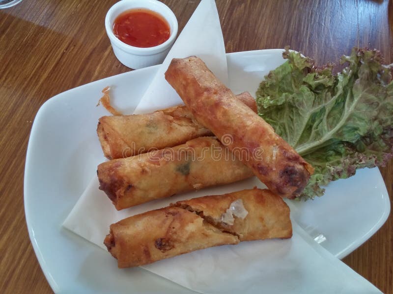 Thai spring roll stock photo. Image of food, cuisine - 50817146