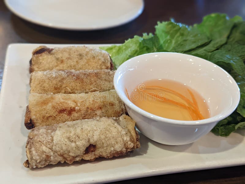 Thai Spring Rolls Appetizer Crispy Stock Image - Image of restaurant ...