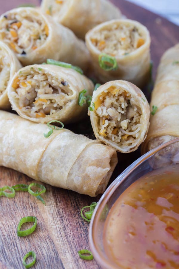 Thai spring rolls stock photo. Image of carrot, sauce - 103392106
