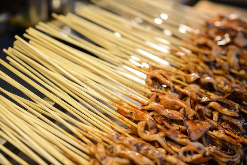 Thai Squid Satay stock photo. Image of seafood, cuisine - 84536074
