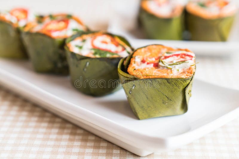 Steamed Curried Fish or Haw Moak Stock Photo - Image of spicy, cuisine ...