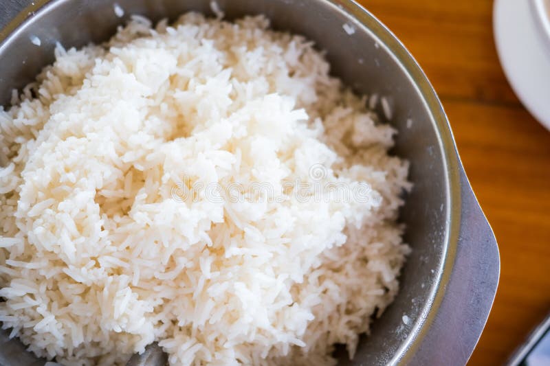 Thai Steamed Rice in Bowl at the Restaurant Stock Photo - Image of ...