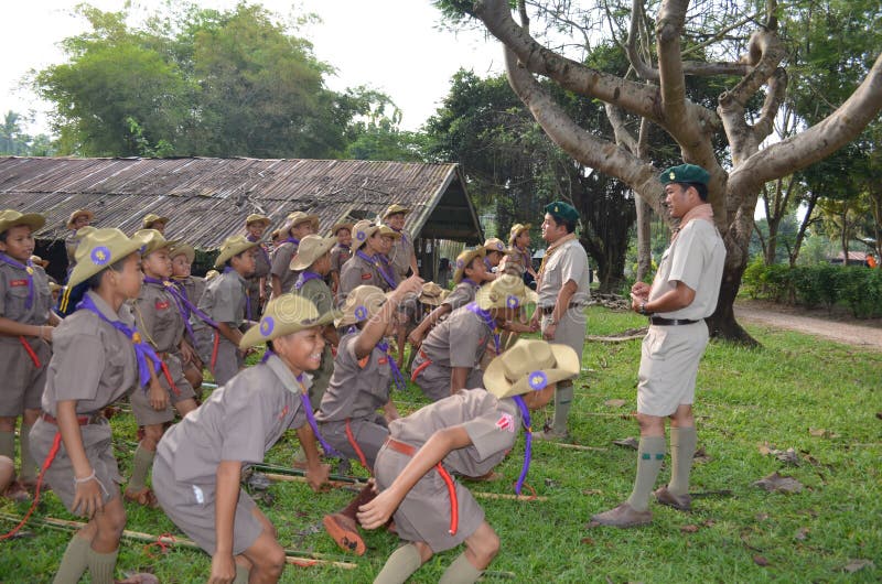 Thai student scout camp editorial image. Image of education - 51035945