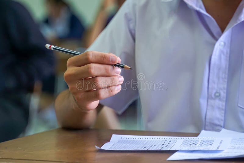 Thai Students Take a Knowledge Test To Assess Knowledge Skills. Stock ...