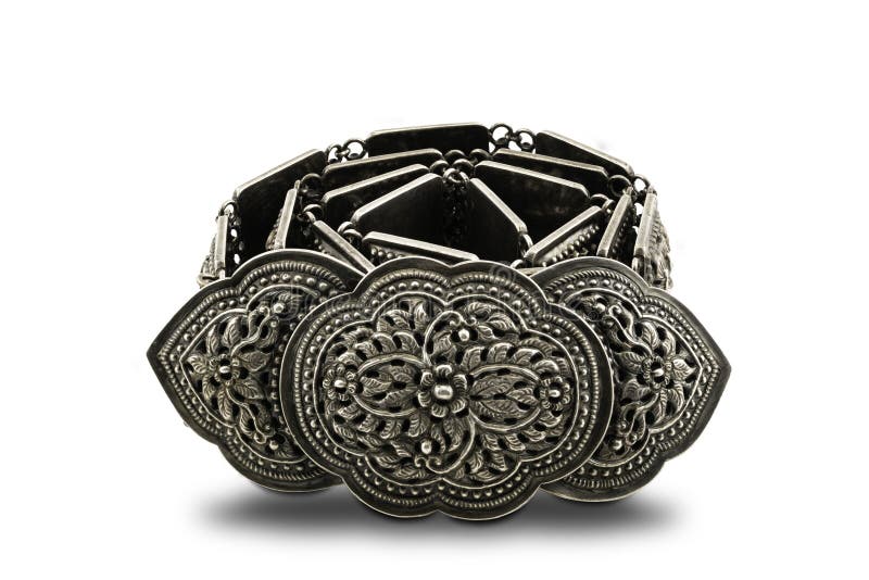 Thai Style Ancient Silver Belt Stock Image - Image of artistic, fasion ...