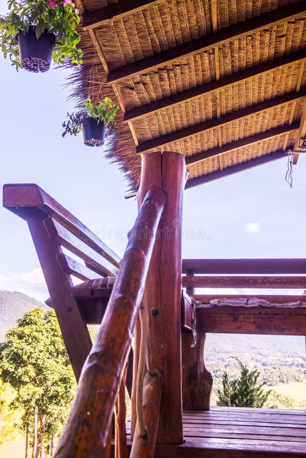 Thai Style Bench with Natural View Stock Image - Image of trees, home ...