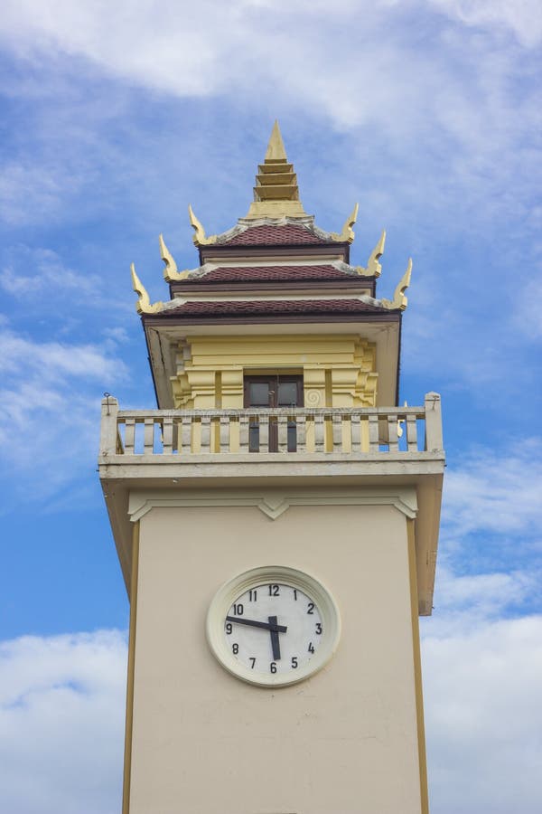 Thai-style clock tower stock image. Image of cape, aged - 19651489