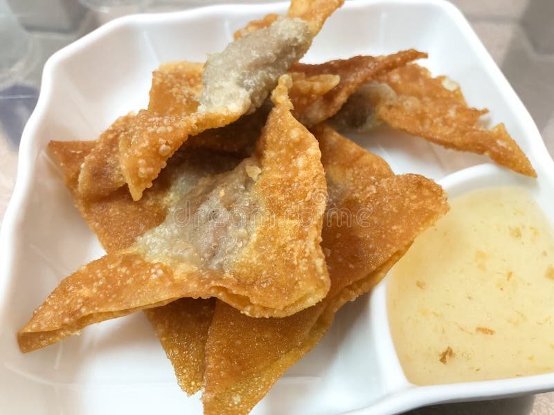 Thai Style Deep-fried Pork Dumpling Stock Photo - Image of marinated ...