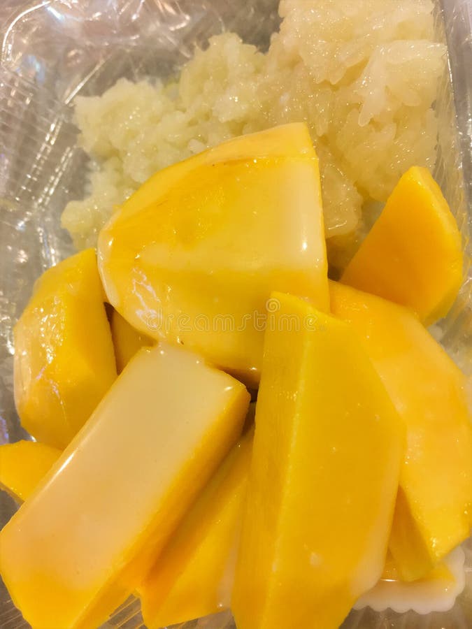 Thai Style Dessert, Mango with Sticky Rice Stock Photo - Image of tasty ...