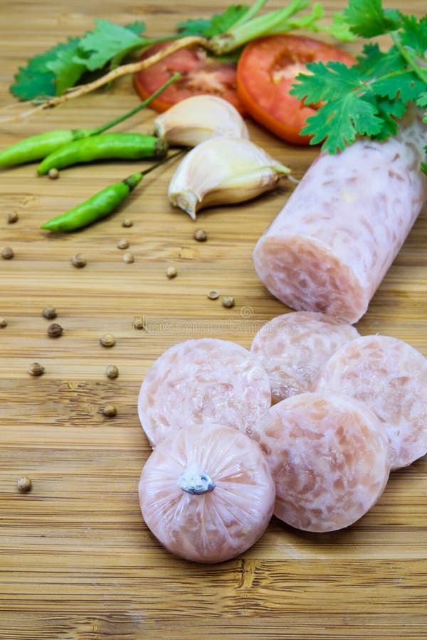 Thai Style Fermented Sausage Called Neam in Plastic Package Stock Image ...
