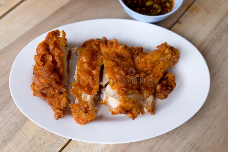 Thai style fried chicken stock photo. Image of asian - 93422834