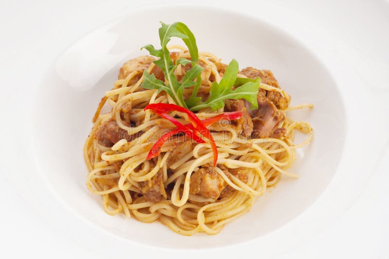 Thai Style Fusion Spaghetti Stock Image - Image of meal, cuisine: 44606785