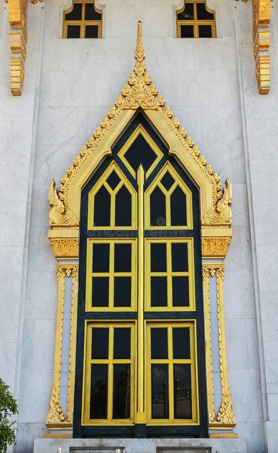 Thai style golden window stock image. Image of buddhist - 25876597