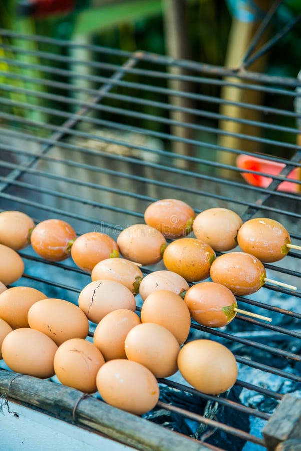 Thai style grilled eggs stock image. Image of outdoor - 188297645