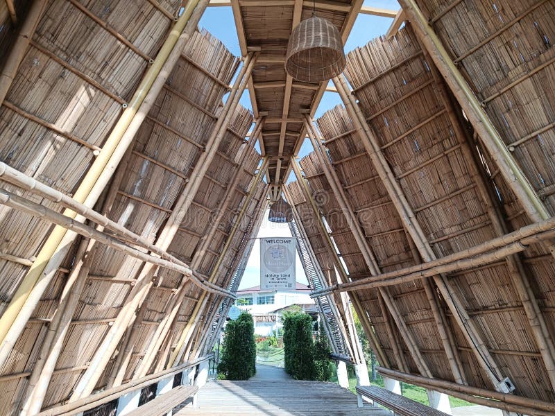 Thai Style House. a Gable Roof Made of Bamboo Editorial Photography ...
