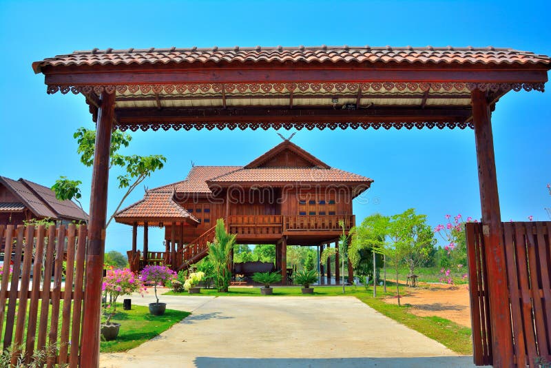 Thai style house. stock photo. Image of style, thailand - 90646544