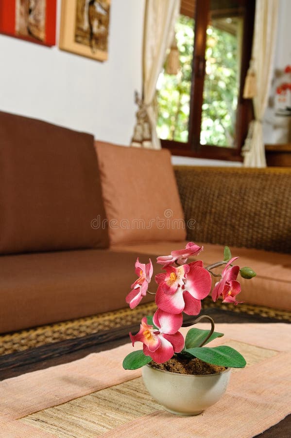 Thai style living room stock photo. Image of comfortable - 12481692