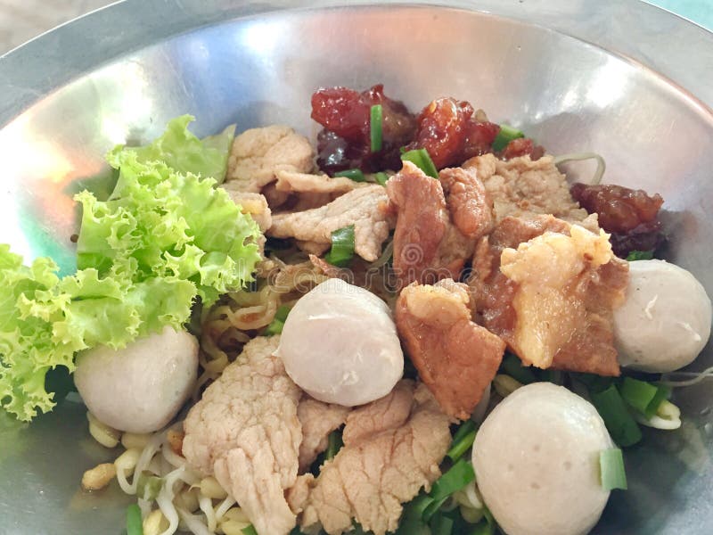 Thai Style Local Pork Noodle Stock Photo - Image of food, thailand ...