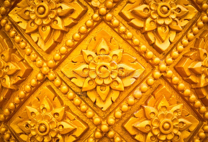 Thai Style Pattern Design Handcraft on Wood Stock Photo - Image of ...