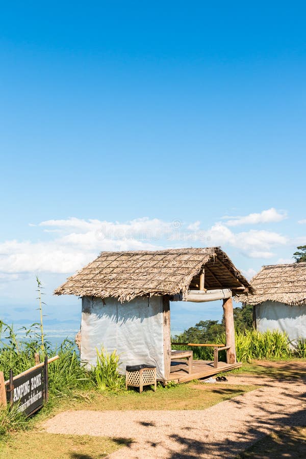 Thai Style Pavilion with Thatched Roof Stock Image - Image of straw ...