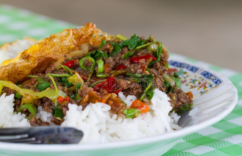 Thai style rice stock image. Image of fried, food, kapraw - 36139767