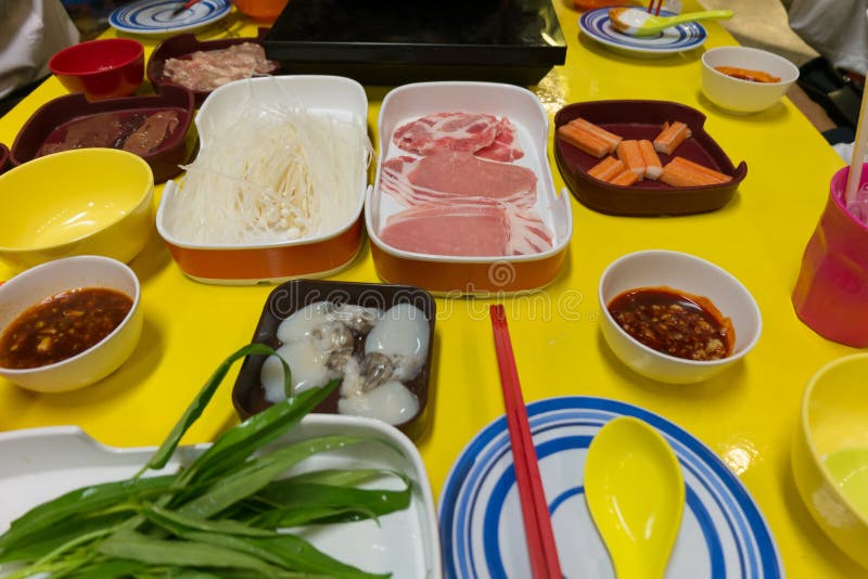 Thai Style Shabu stock image. Image of bowl, sauce, restaurant - 82673531