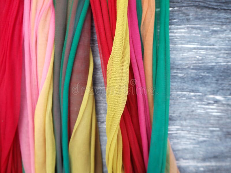 Thai Style Three Color Fabric for Thai Believe Stock Photo - Image of ...