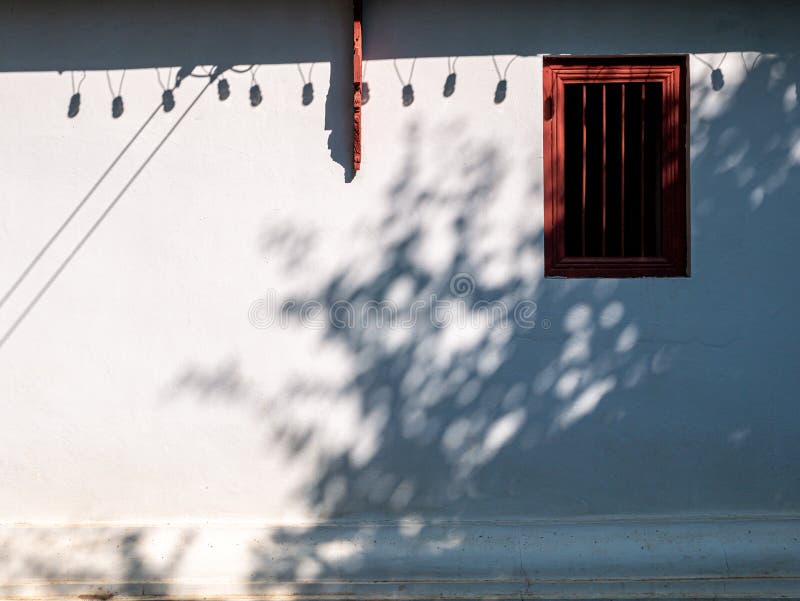 Thai-Style Wooden Window in the White Church Stock Photo - Image of ...