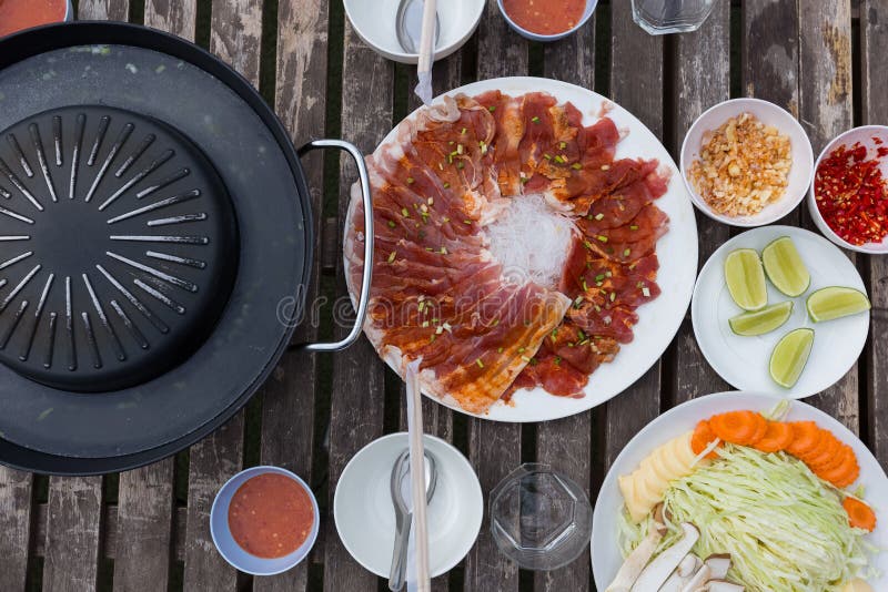 Thai styled barbecue set stock photo. Image of heat, restaurant - 95810522