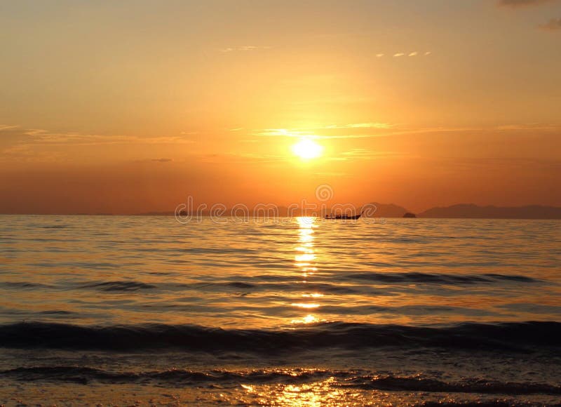 Thai sunset stock image. Image of beach, asia, thailand - 65920685