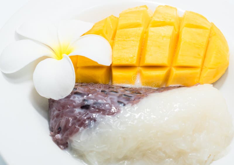 Thai Sweet Mango and Sticky Rice. Stock Image - Image of bunch, healthy ...