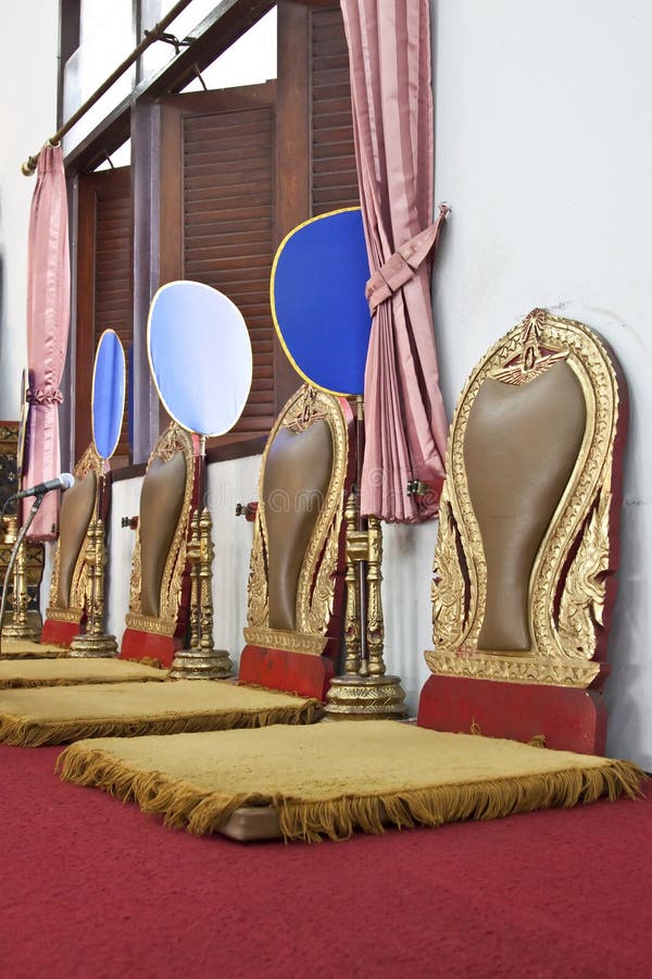 Thai Talipot Fan and Monk Seat Stock Image - Image of pray, monk: 14451637