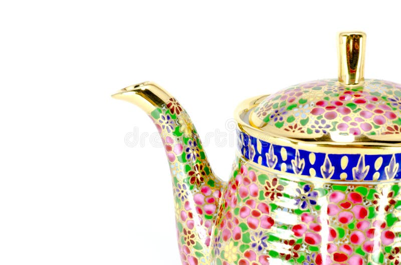 Thai tea jar stock image. Image of pattern, blue, bottle - 22281199