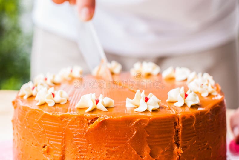 Thai tea layer cake stock image. Image of bake, milk - 33737543